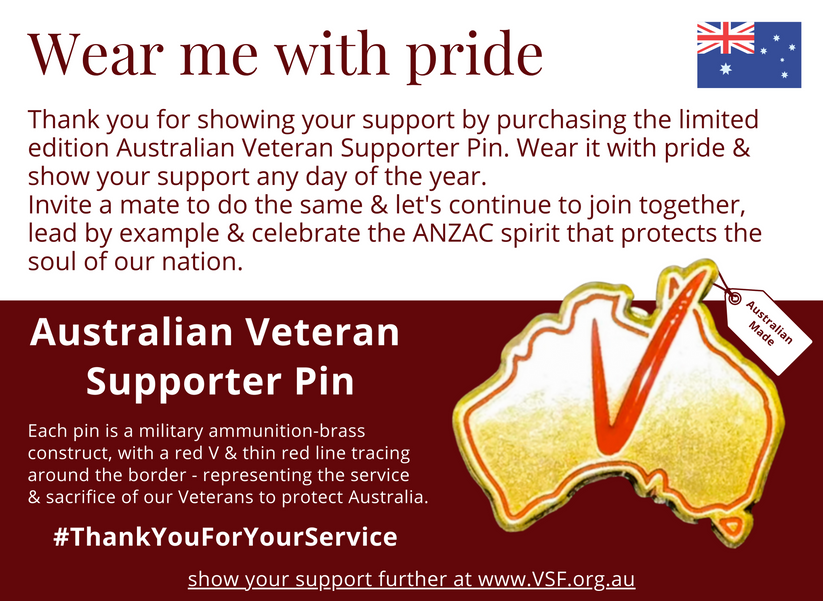 Australian Veteran Supporter Pin – VSF